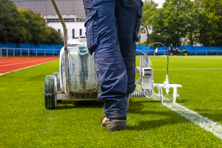 How to Paint Straight Lines on a School Football Field